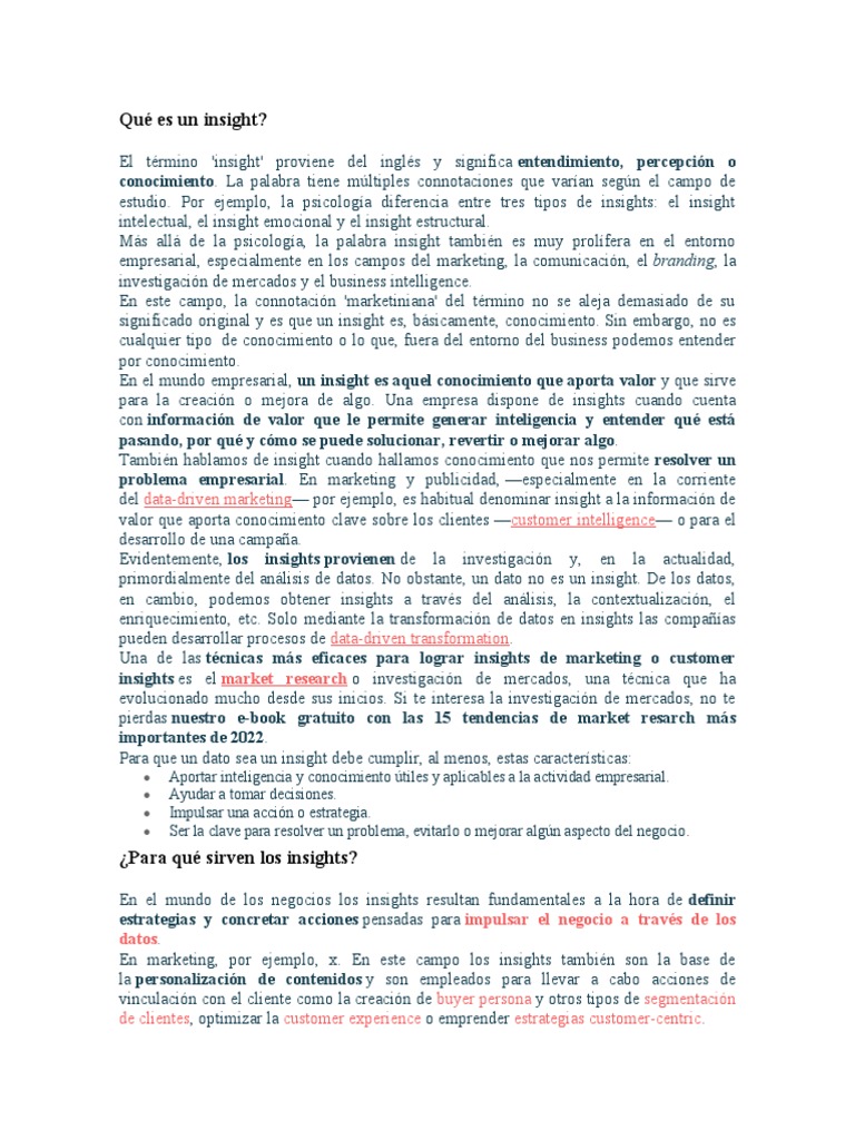 Qué Es Un Insight | PDF | Marketing | Los consumidores