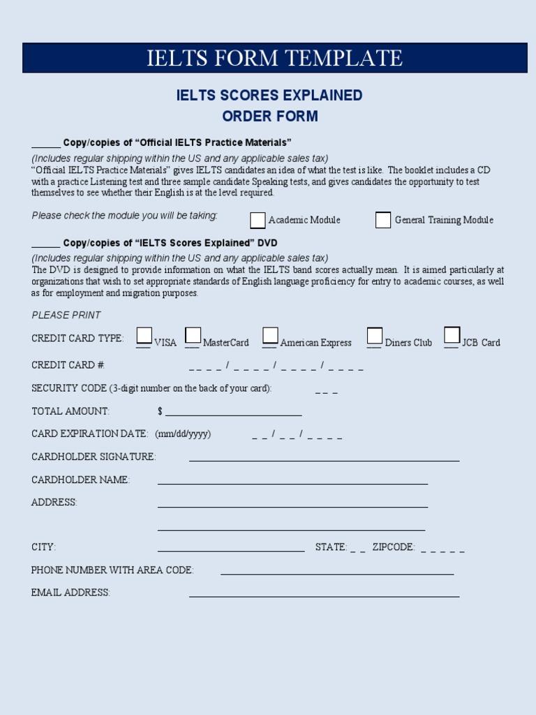 IELTS Certificate FORM | PDF