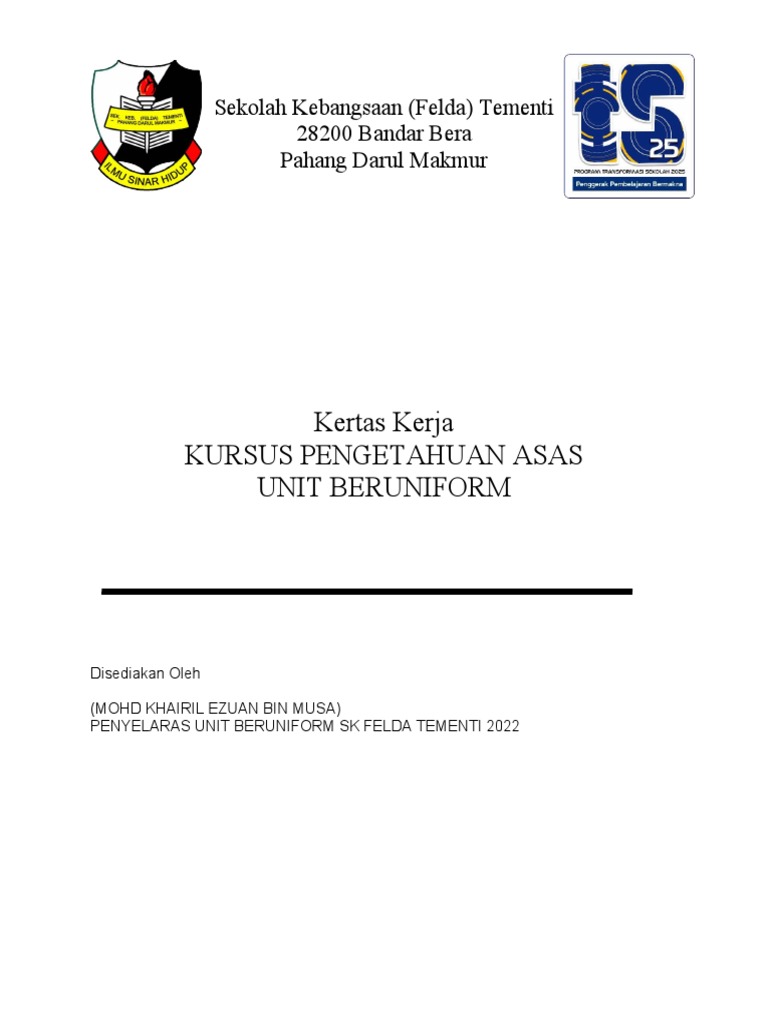 Kertas Kerja Aktiviti Unit Beruniform | PDF