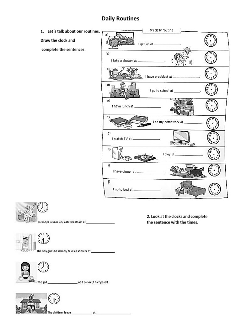 Daily Routines 6 Ano | PDF