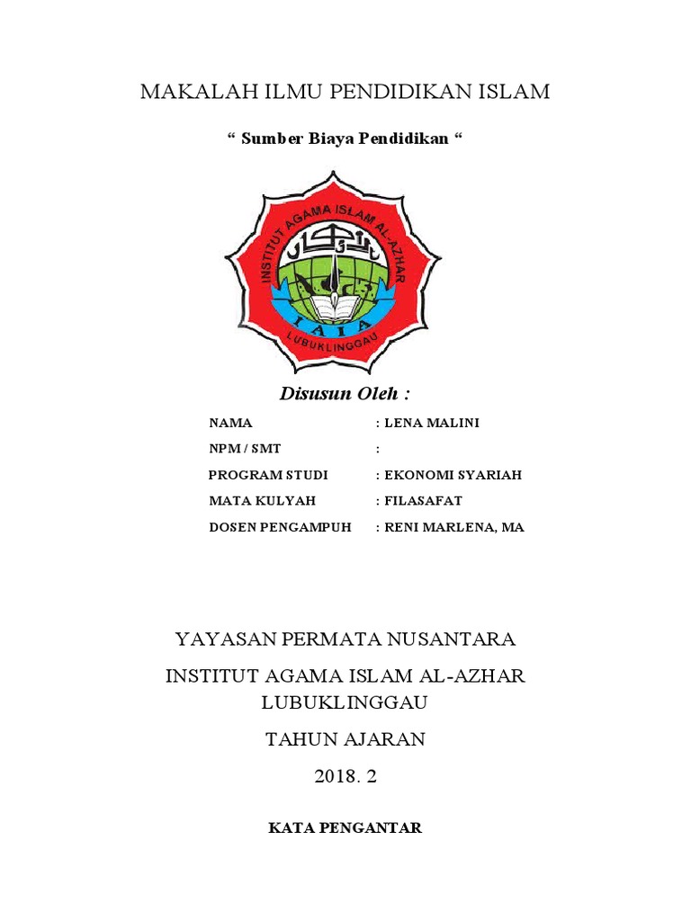 CONTOH) Makalah Alazhar Ilmu Pendidikan Isl | PDF | Karier ...