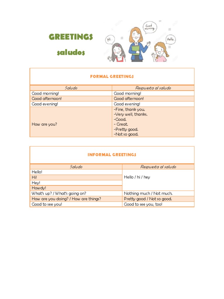 Greetings, Introductions and Farewells | PDF | Artes del Lenguaje y ...