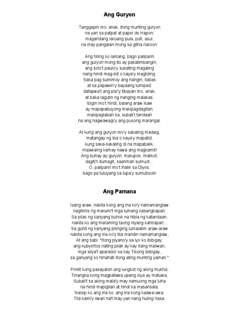 Tulang Guryon at Pamana | PDF