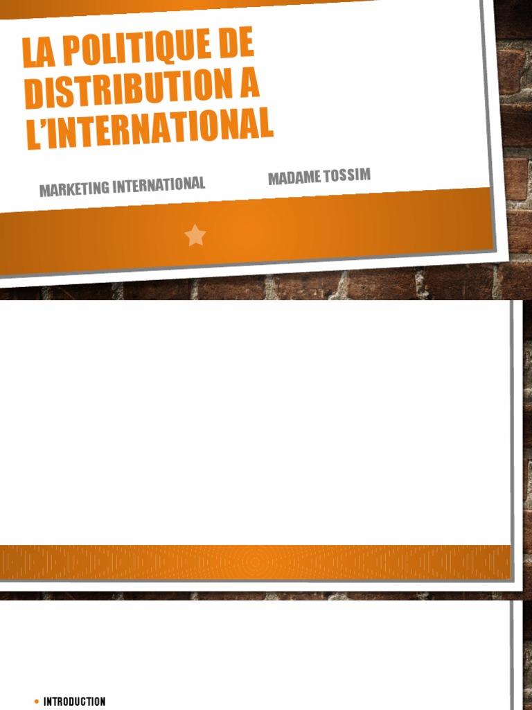 Politique de Distribution Internationale | PDF | Logistique | Entrepôt