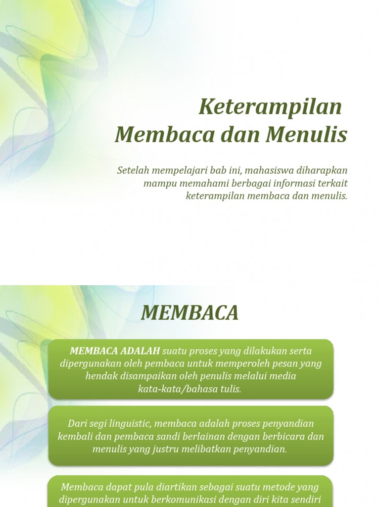 Keterampilan Membaca Dan Menulis | PDF | Karier & Perkembangan | Fiksi Umum