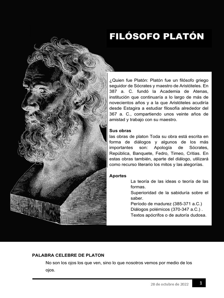 Filósofo Platón | PDF | Platón | Metafísica