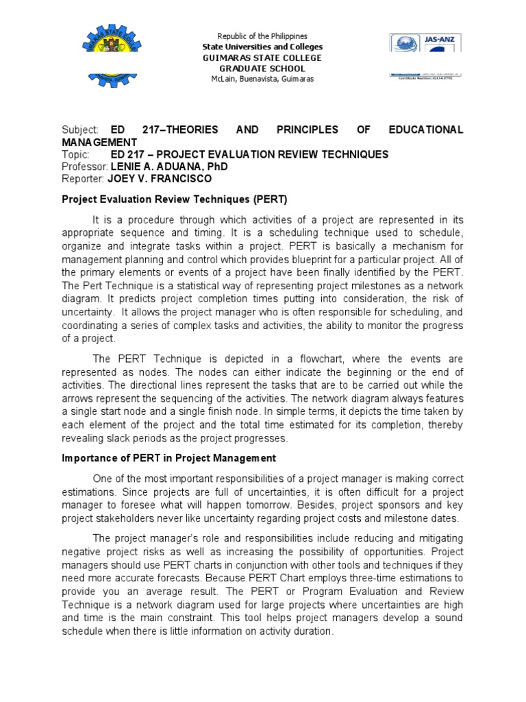 Pert | PDF | Business | Analysis