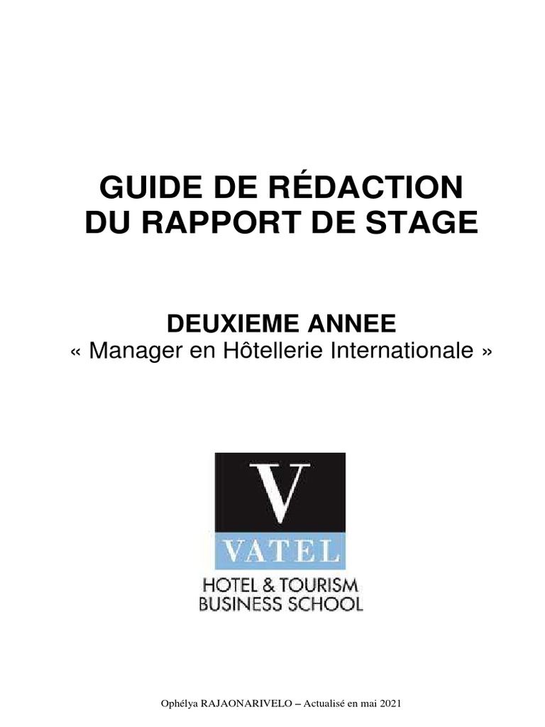 Guide Rapport de Stage m2 - Mai 2021 | PDF | Analyse des données ...
