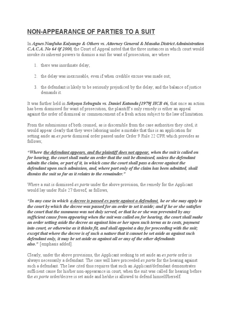 Non Appearance of Parties | PDF | Contempt Of Court | Lawsuit