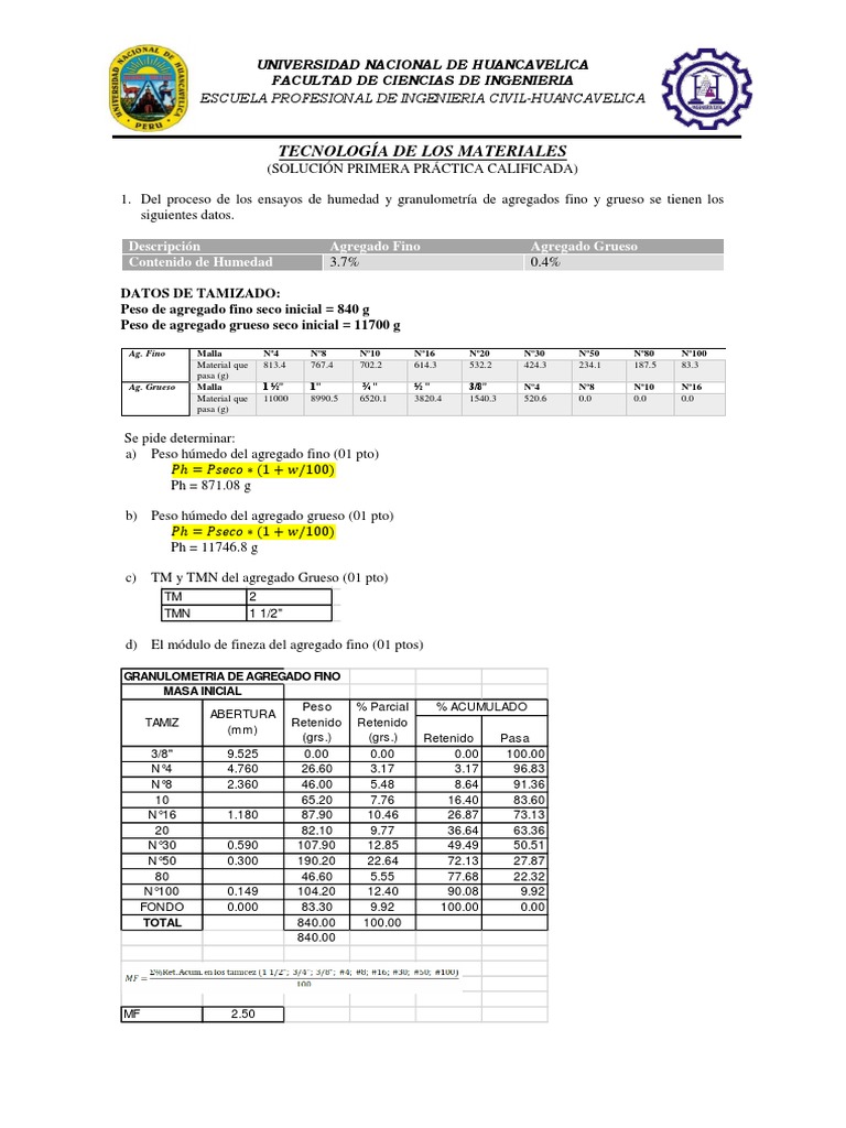 Solucion Primera Practica 2020 2 | PDF