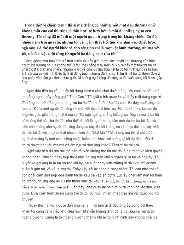 Đóng vai bé Thu kể lại CLN | PDF