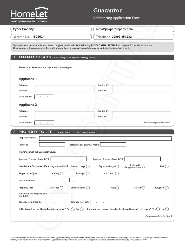 Guarantor Application Form | PDF | Leasehold Estate | Pension
