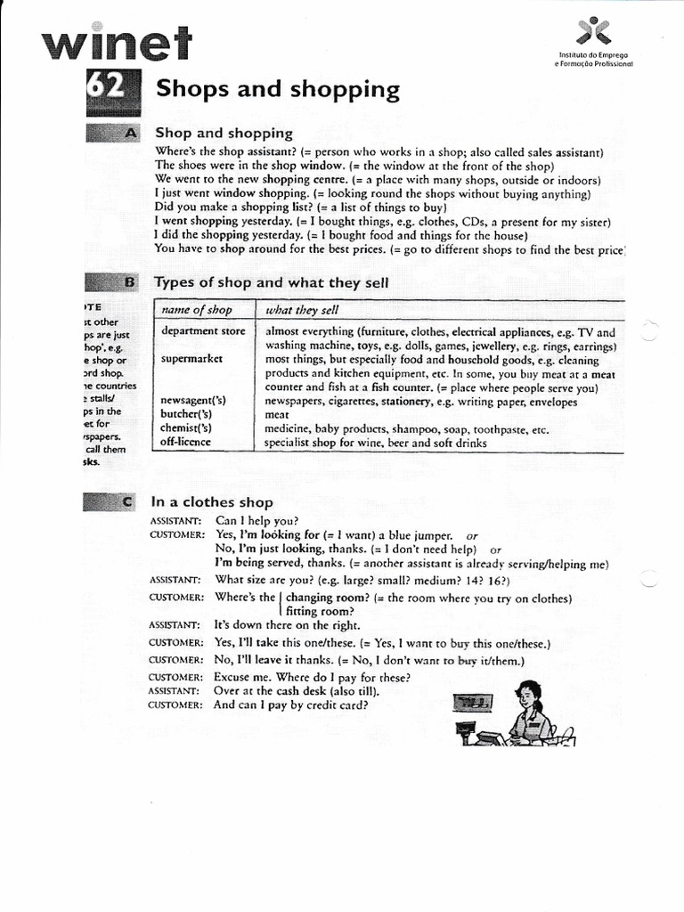 Shopping Vocabulary for Beginners | PDF | Retailing | Economies