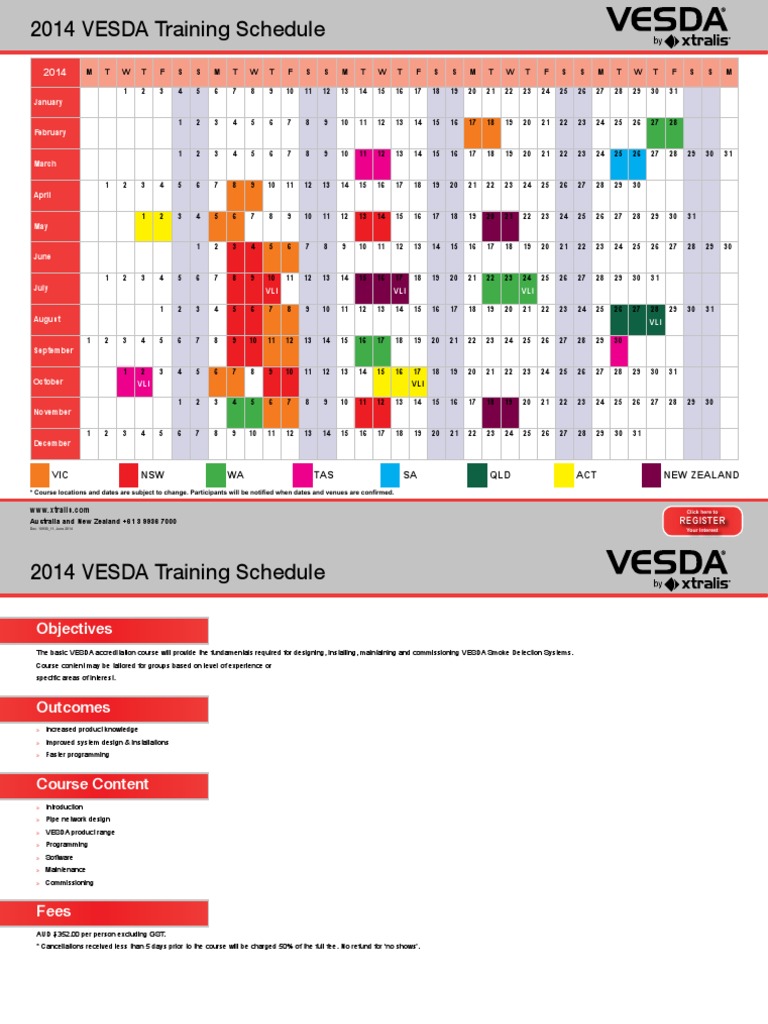 11 Vesda Training Schudule Apac 2014 Lores | PDF