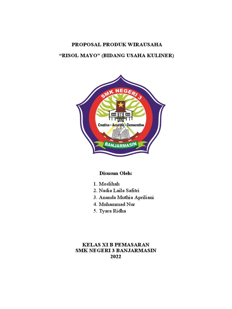 Proposal Produk Wirausaha - Risol Mayo | PDF