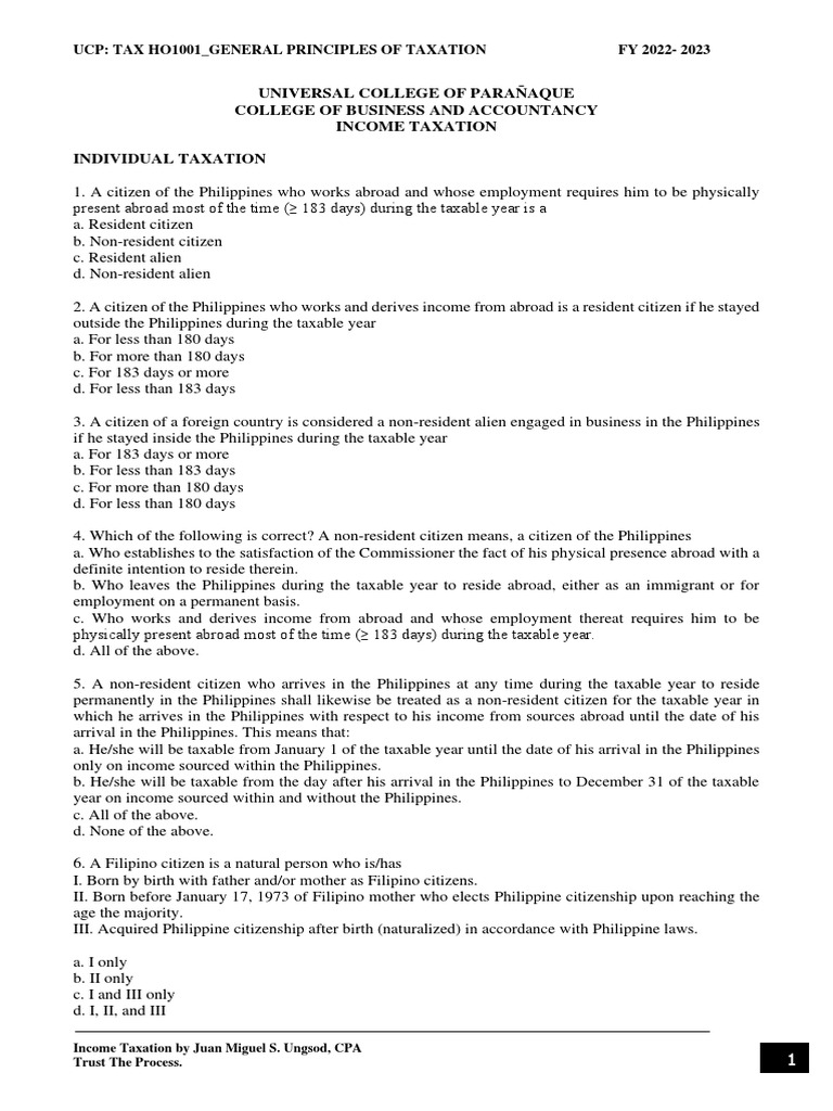 Taxation Basics for Business Students | PDF | Taxes | Income Tax