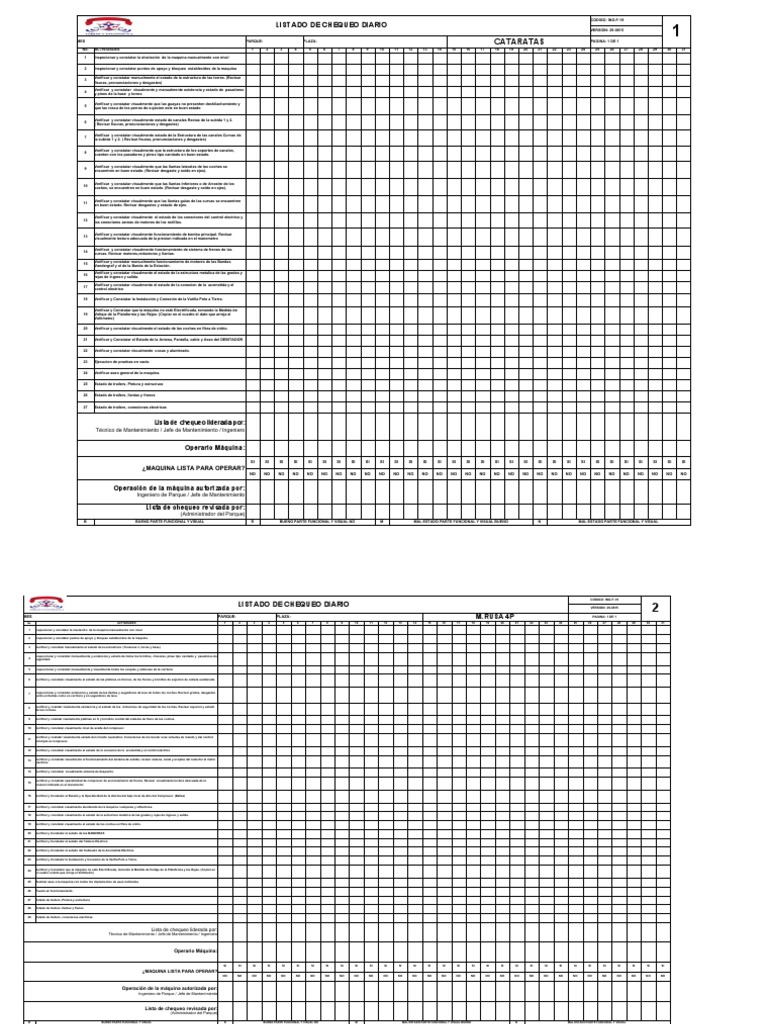 Check List RVP | PDF | Bienes manufacturados | Ingeniería mecánica