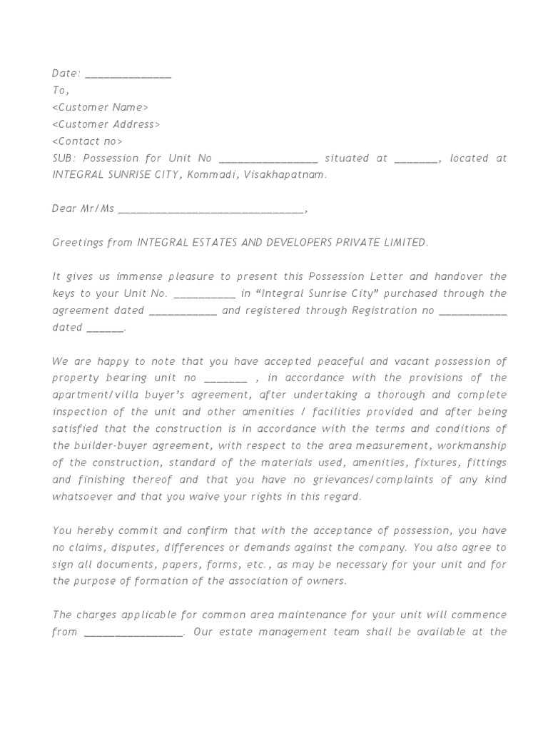 Handover Letter Format | PDF | Law
