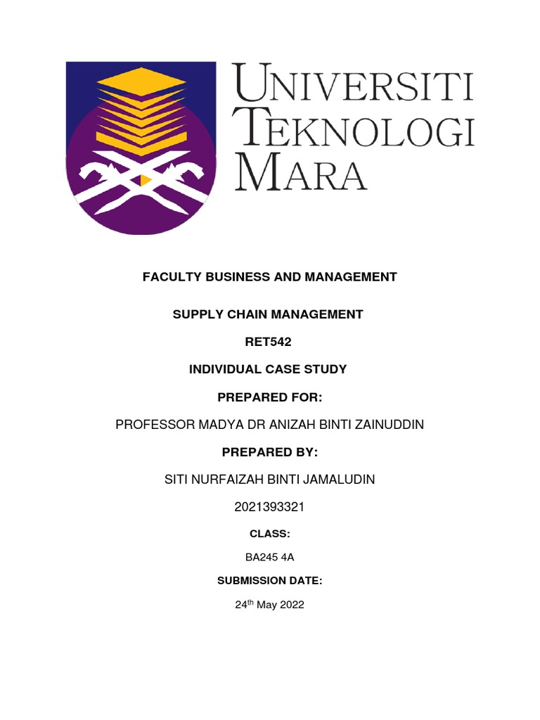 Individual Case Study Ret542 Siti Nurfaizah 2021393321 | PDF | E Commerce | Economies