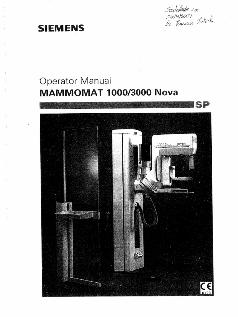 SIEMENS - MAMMOMAT 1000 - 3000 Nova - OPERATOR MANUAL | PDF