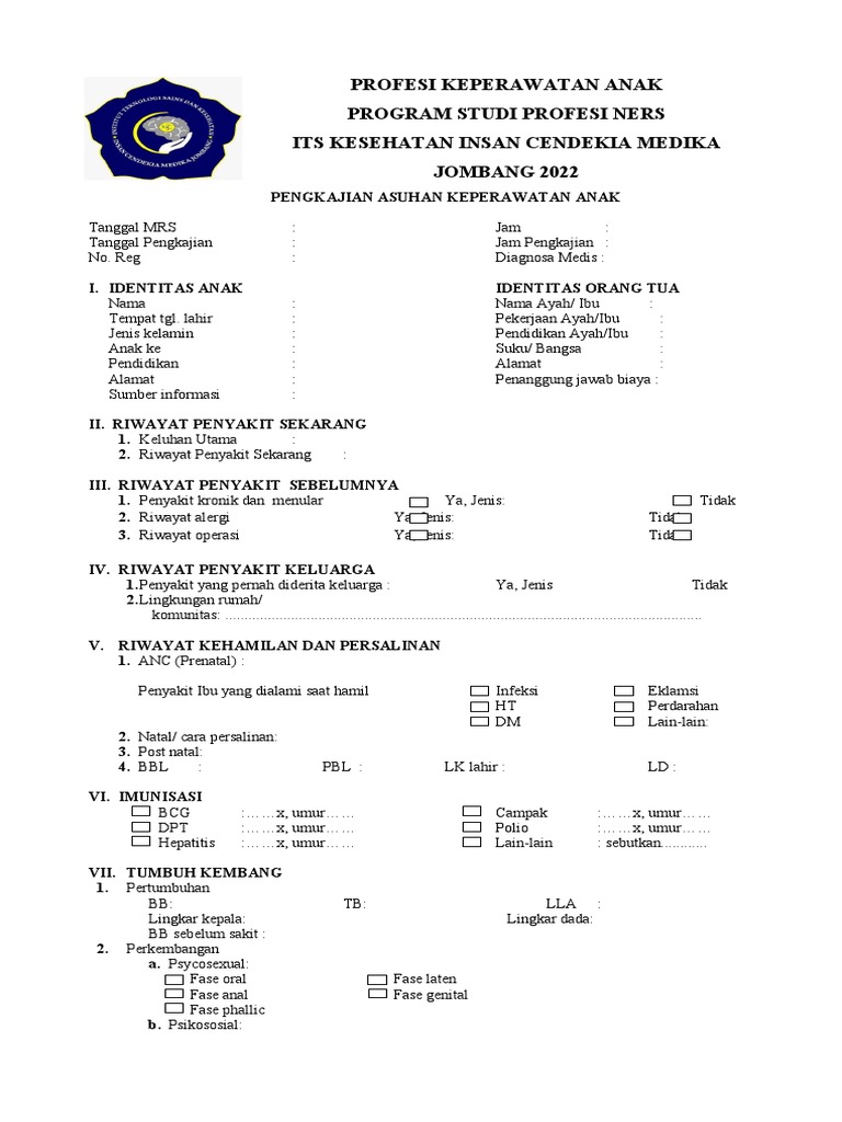 Format Askep Keperawatan Anak | PDF