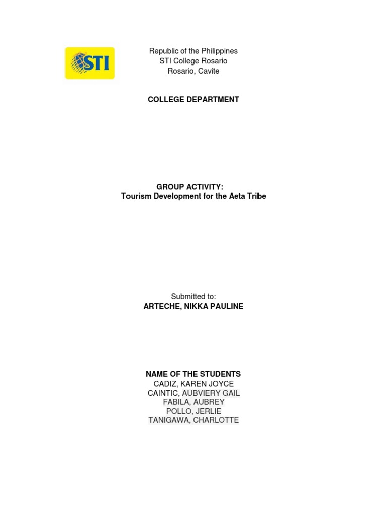 05 Group Activity 1 - ARG | PDF | Tourism