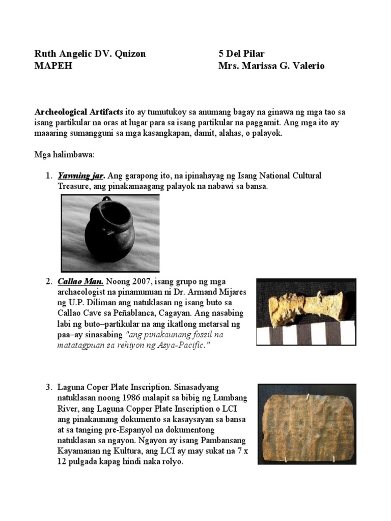 Archaeological Artifacts Pdf