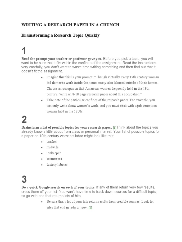 Writing A Research Paper in A Crunch | PDF | Midwife | Midwifery