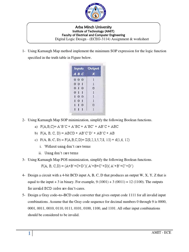 Logic Assignment | Download Free PDF | Computer Engineering | Digital Electronics