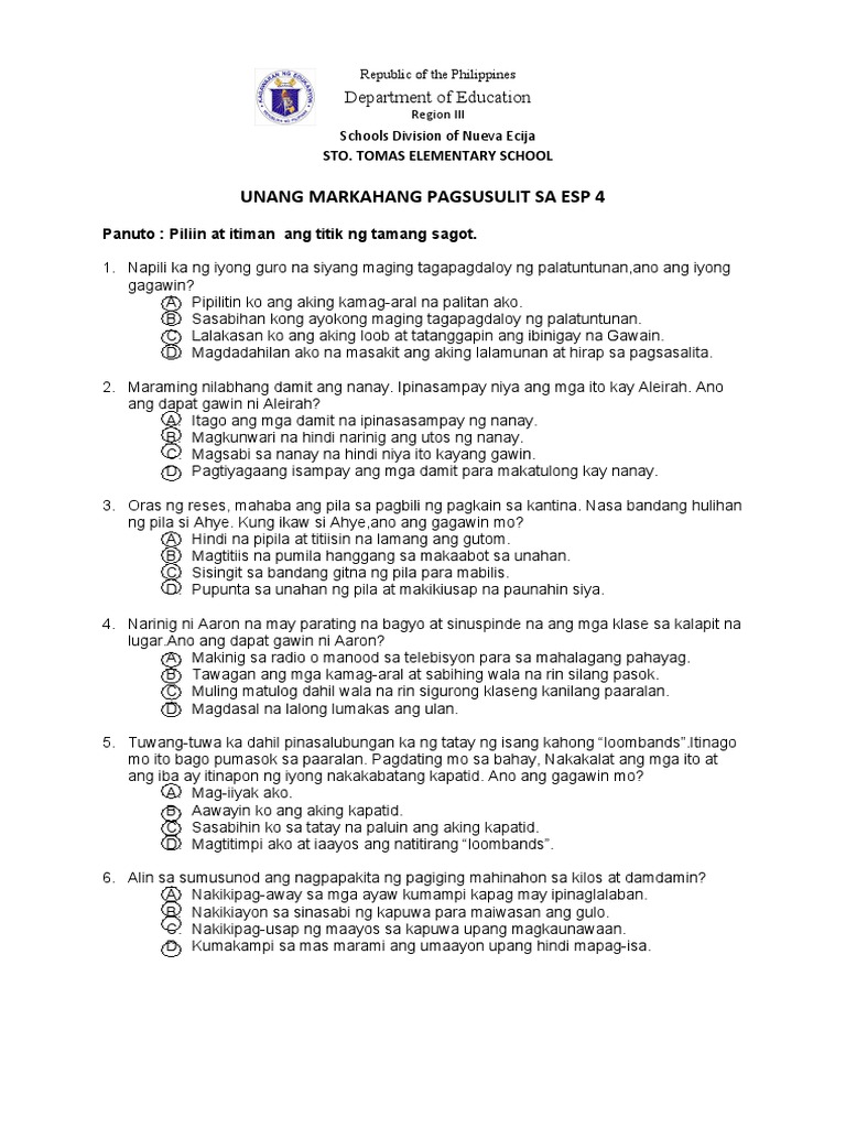 PT - Esp 4 - Q1 | PDF