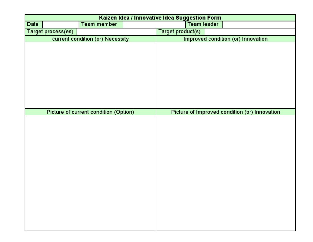 Kaizen Idea Suggestion Form Template | PDF