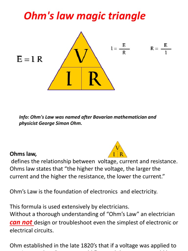 Ohms Law | PDF | Electric Power | Voltage