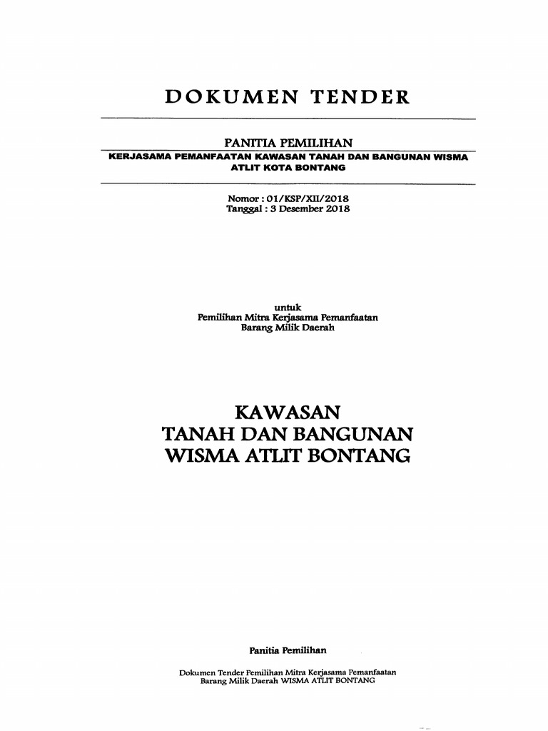 Dokumen Tender | PDF Dokumen Tender | PDF