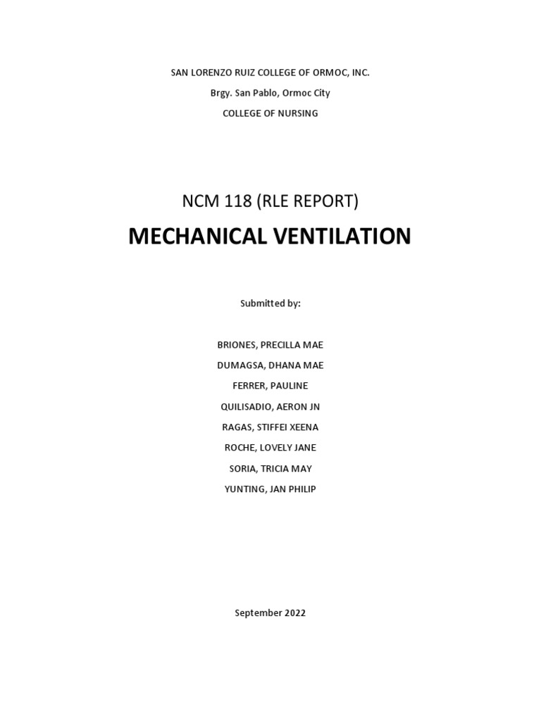 Mechanical Ventilation Rle Report | PDF | Breathing | Respiratory System