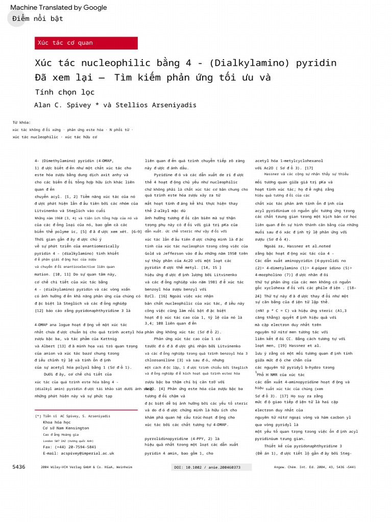 DMAP Nucleophile | PDF