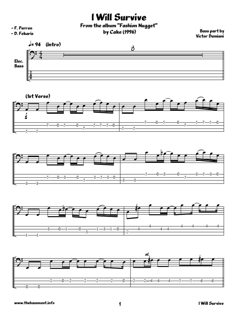 Cake I Will Survive Tab | PDF