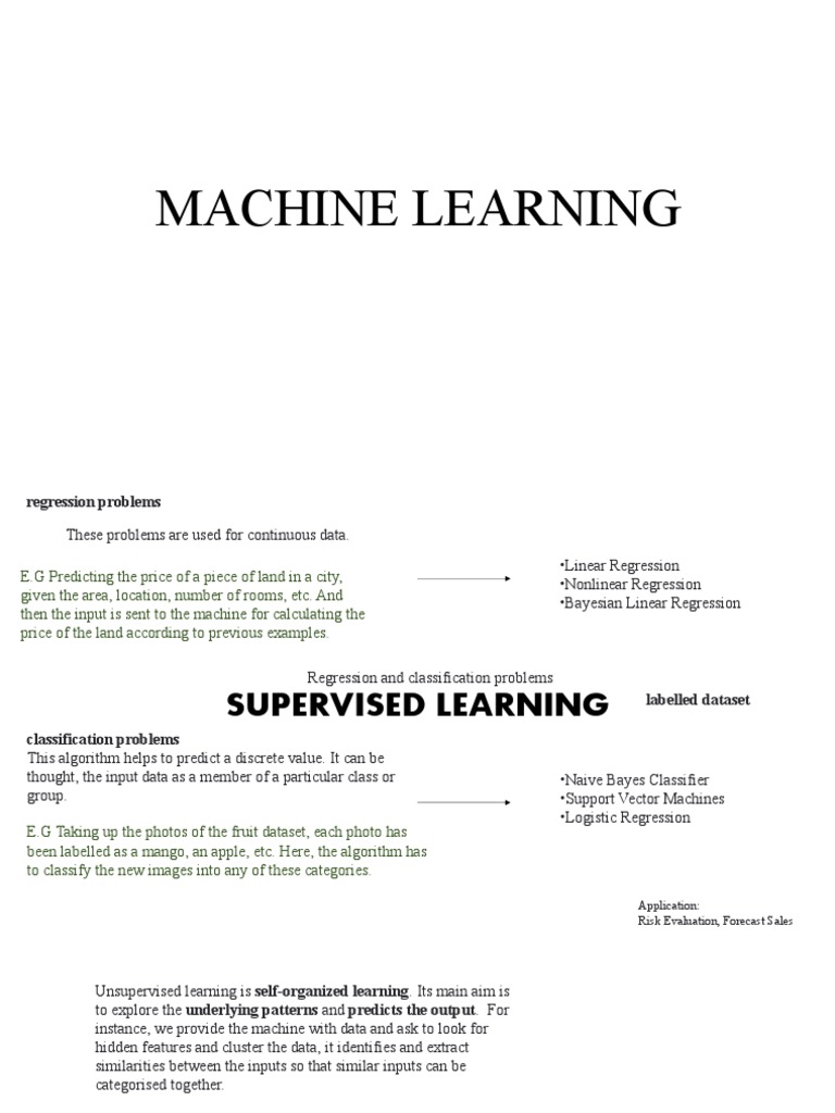 Machine Learning - Types of Learning | PDF | Machine Learning ...