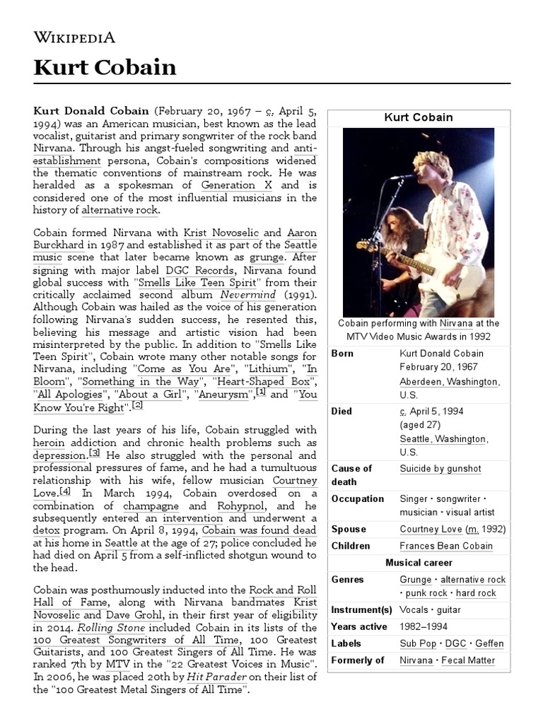 Dafqefqfq | PDF | Kurt Cobain | Nirvana (Band)