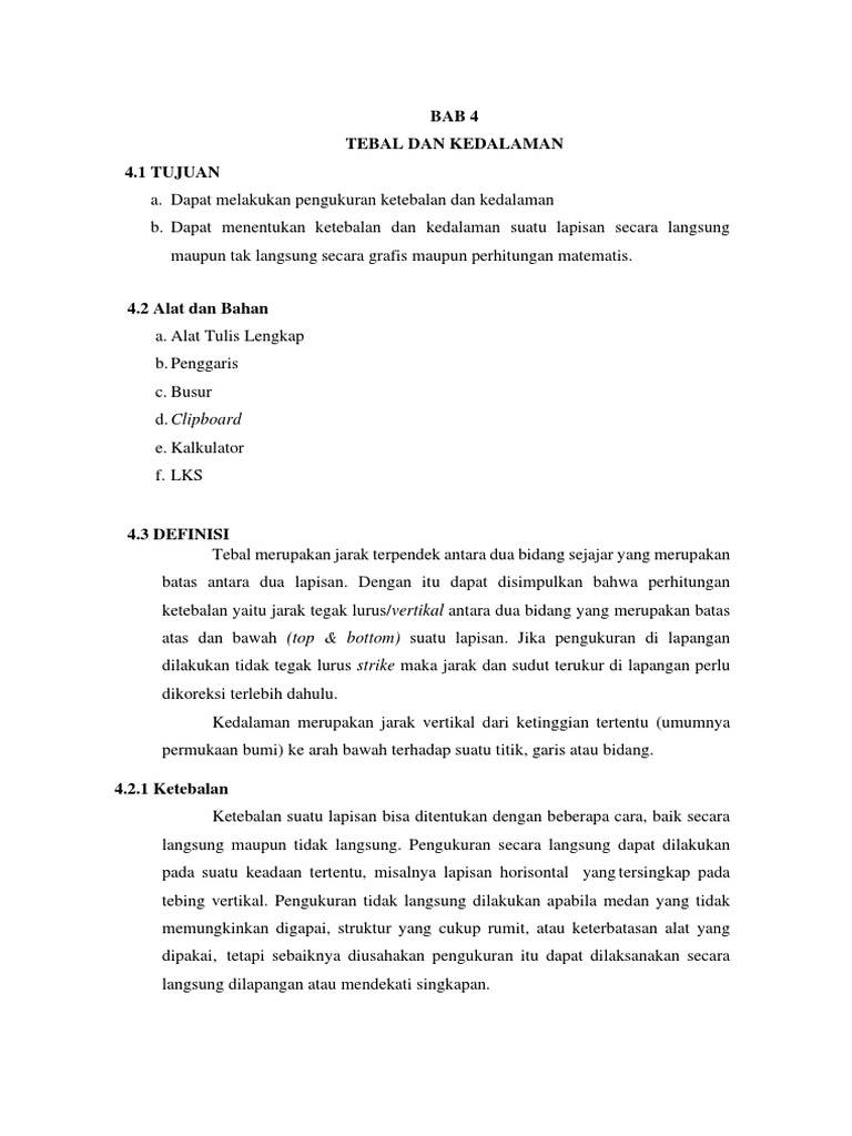 BAB IV Tebal Dan Kedalaman | PDF