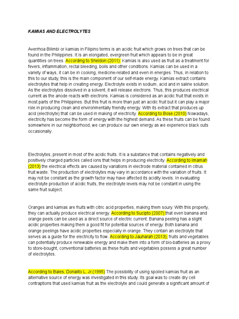 RRS AND RRL Kamias Electrolytes | Download Free PDF | Electrolyte | Voltage