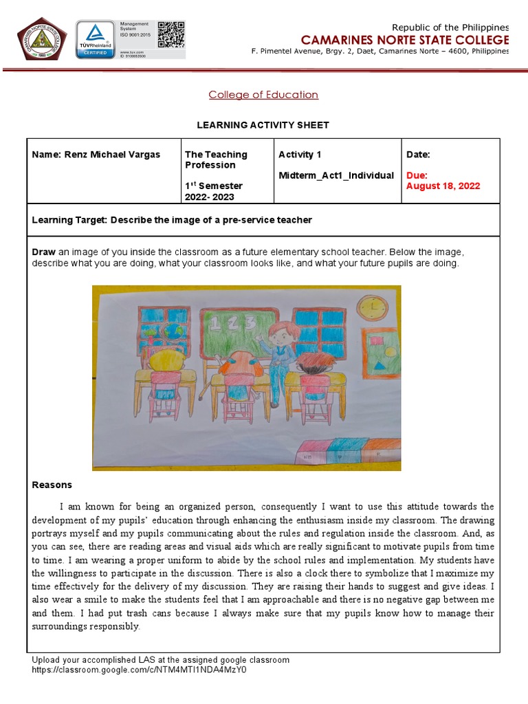 Renz Michael A. Vargas - Activity 1 Teaching Philosophy | PDF