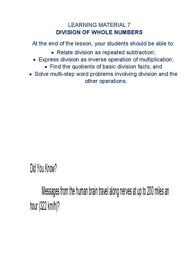 Division Concepts and Practice | PDF | Division (Mathematics) | Arithmetic