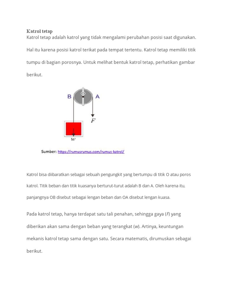 Katrol Tetap | PDF