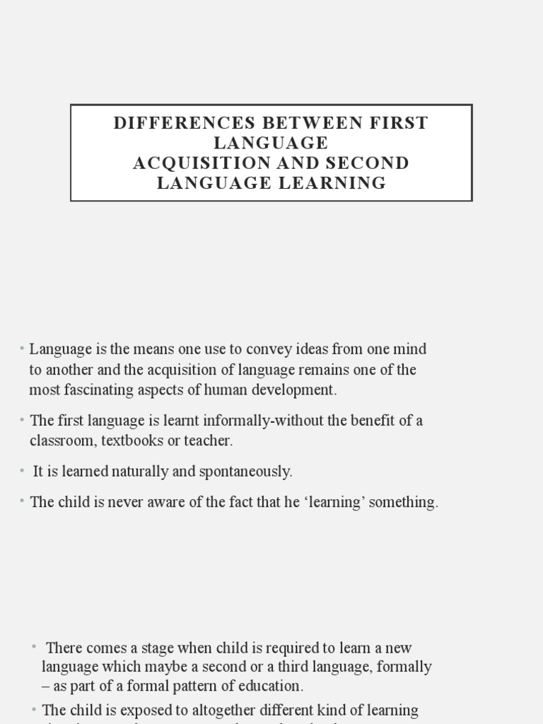 Differences Between First Language | PDF