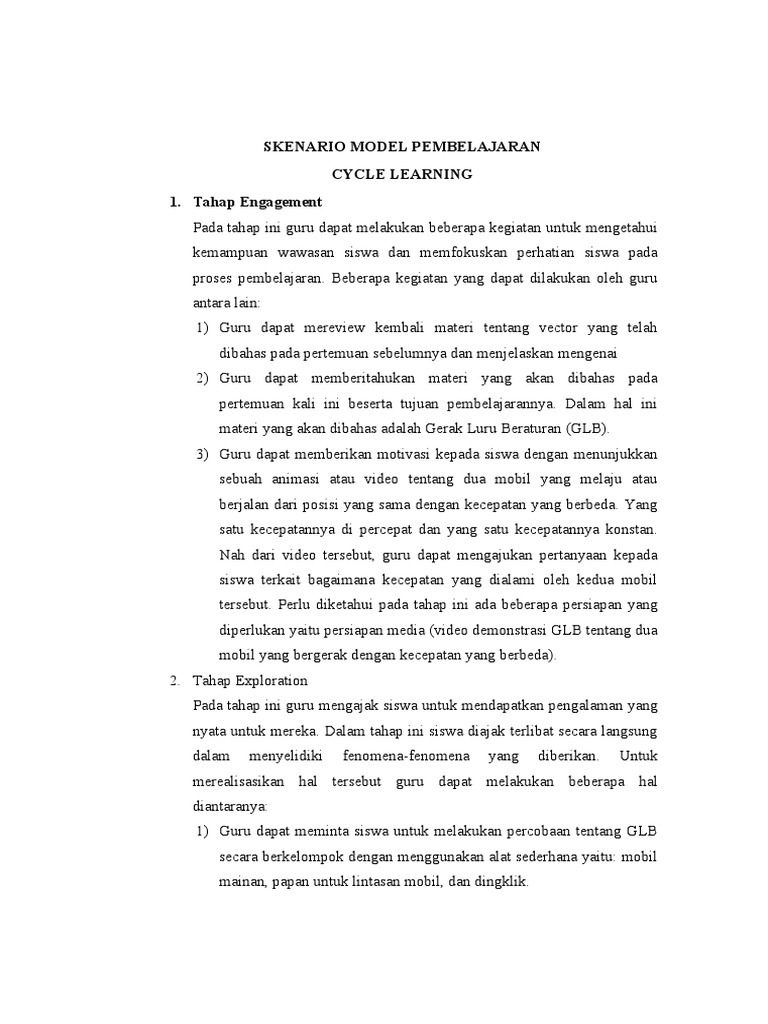 Skenario Model Pembelajaran | PDF