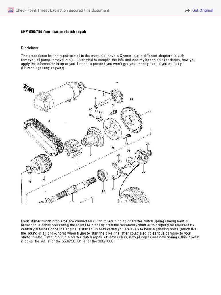 z650 Starter Clutch Repair Guide - Cleaned | PDF | Clutch | Screw