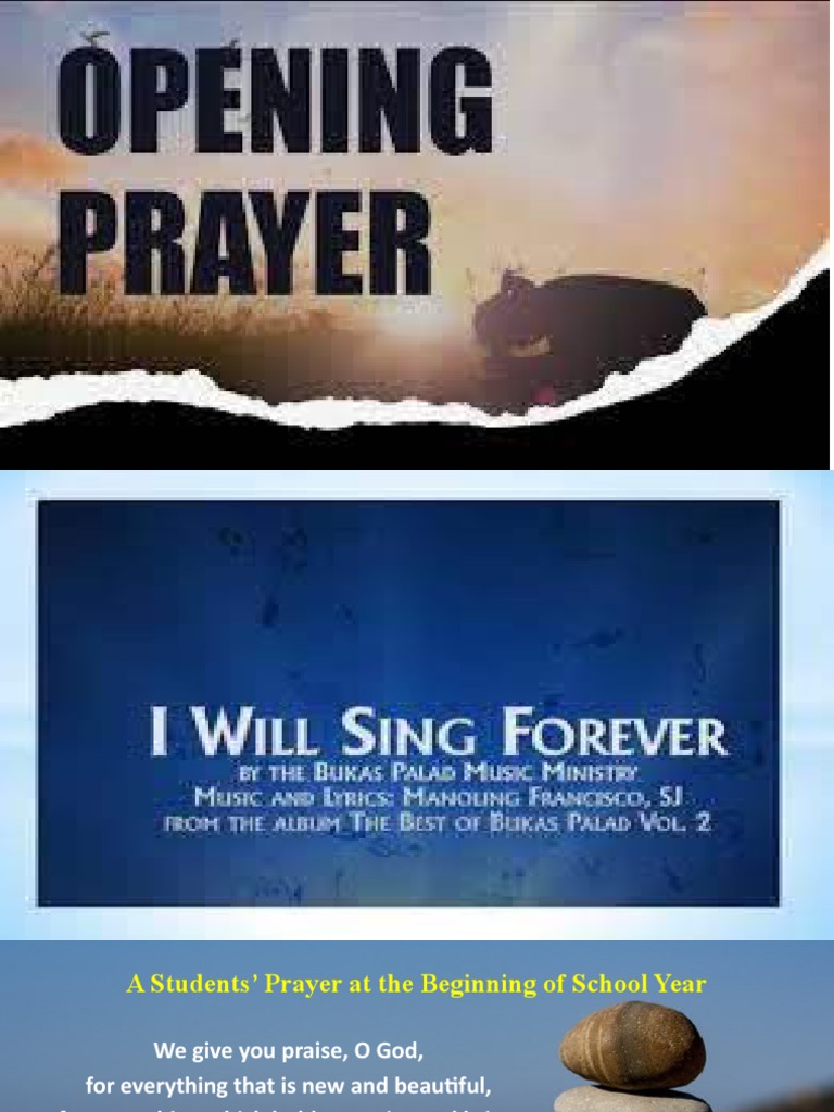 Opening Prayer - 1st Day of Class | PDF | New Testament Content