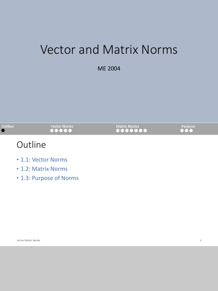 Vector and Matrix Norms | PDF | Norm (Mathematics) | Matrix (Mathematics)