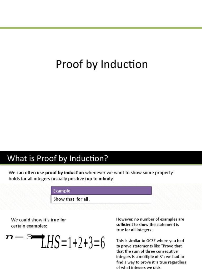 Proof by Induction | PDF | Mathematical Proof | Inductive Reasoning