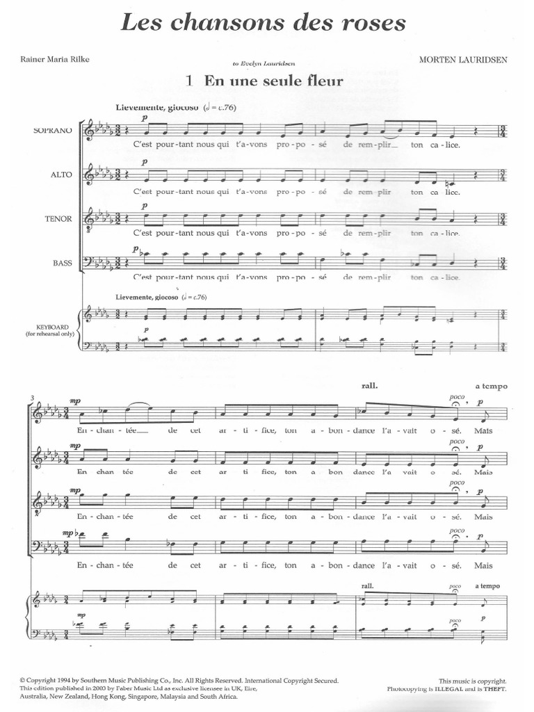 Chanson Des Roses en Une Seule Fleur | PDF